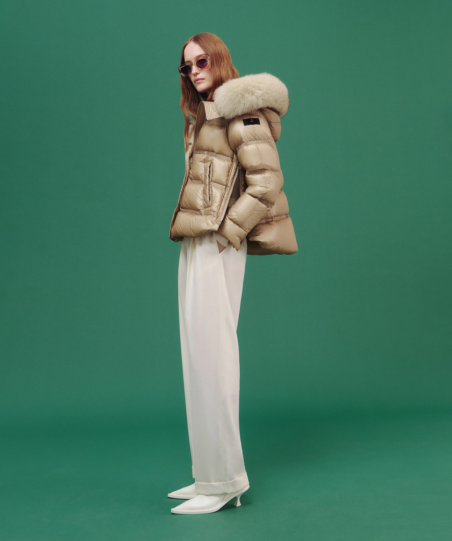 Shiny Nylon Ripstop Down Jacket, color Sesame | Peuterey