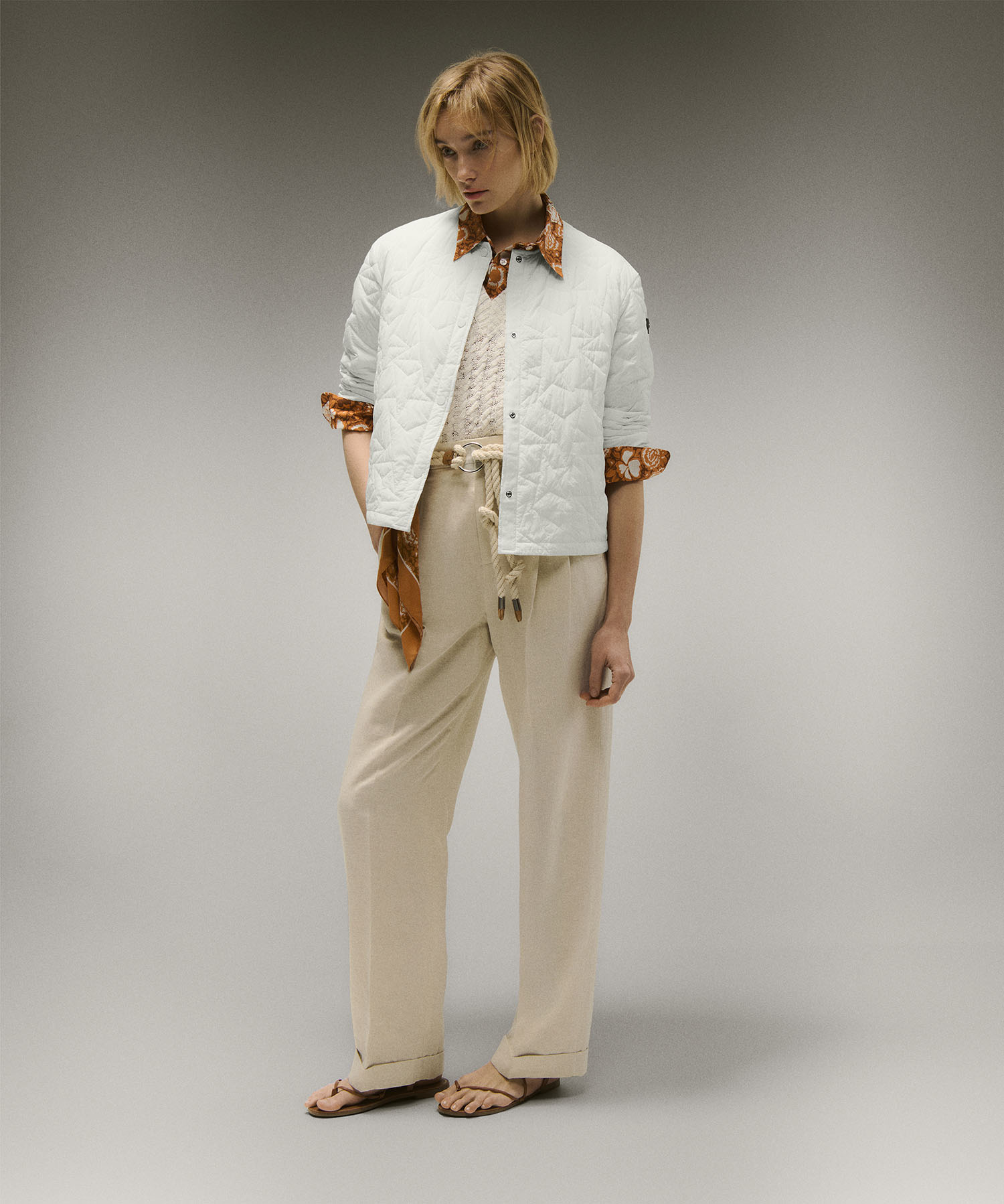 Piumino leggero con trapuntatura a stella, colore Papiro | Peuterey