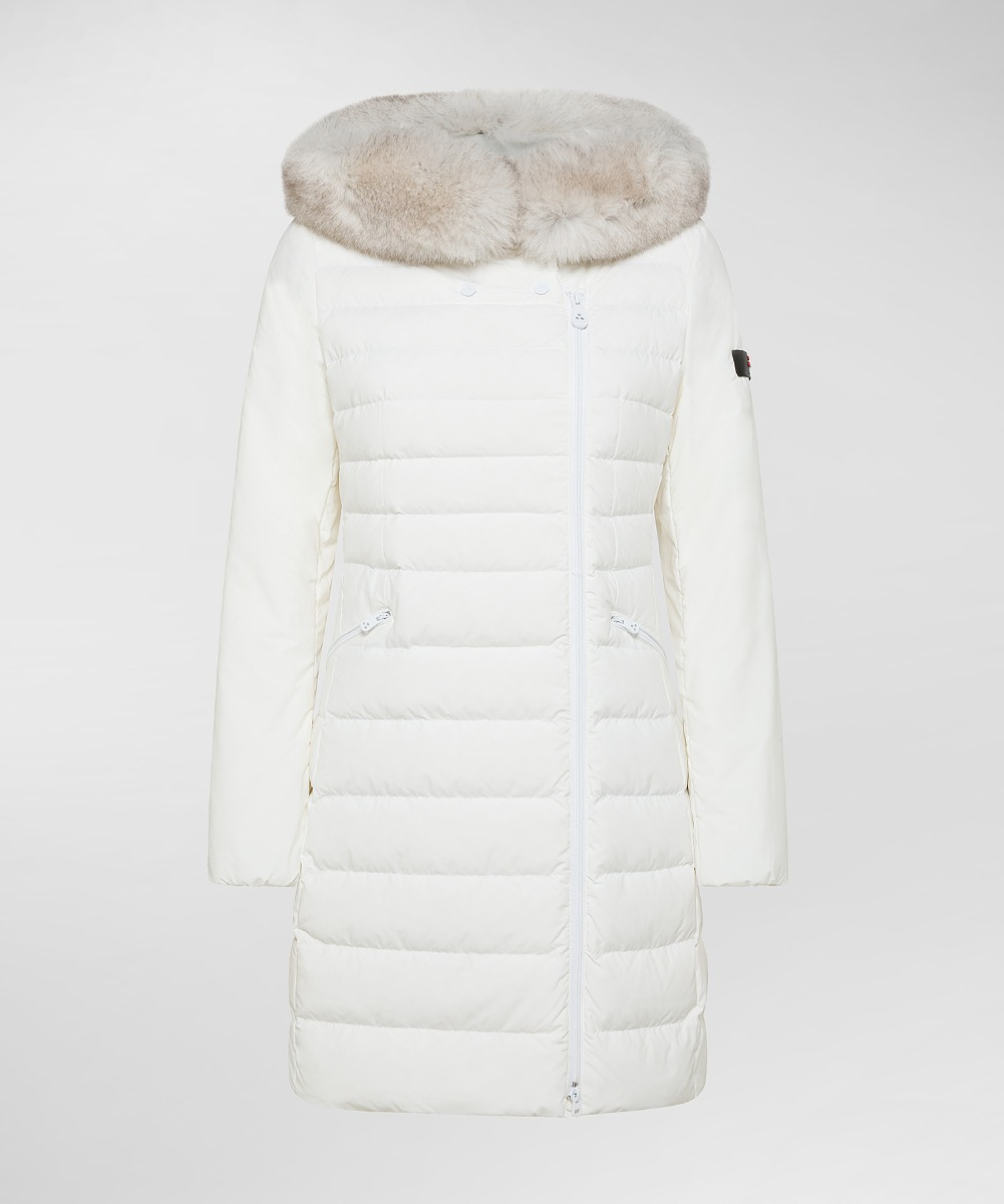 Piumino Slim Con Pelliccia, colore Papiro | Peuterey