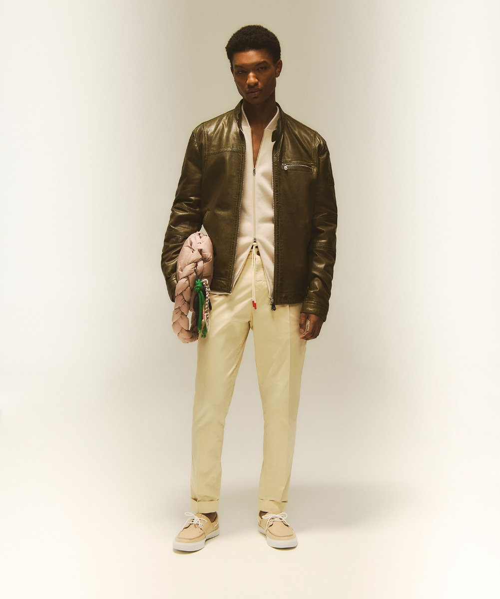 Soft leather biker jacket, color Kalamata | Peuterey